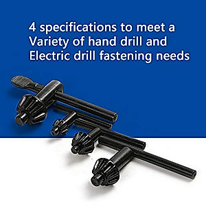 ATOPLEE 4 Sizes Drill Chuck Key Wrench,Drill Press Chuck Key for Electric Drill Clamping[Chuck Diameter:3/4" 3/8" 1/2" 5/8"]
