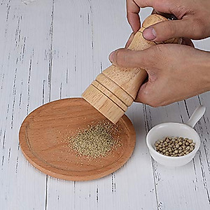 Roskio Manual Acrylic Pepper Mill Salt Grinder Wooden 5 Inches for Home Kitchen Restaurant Monther's Day