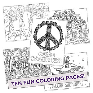 The Colours Colored Pencil Set & Coloring Pages for Fans of the Beatles | Gift Set of 12 Beatles-Inspired Parody Pencils with Clever Foil-Stamped Names Plus 10 Fun Beatles Coloring Pages