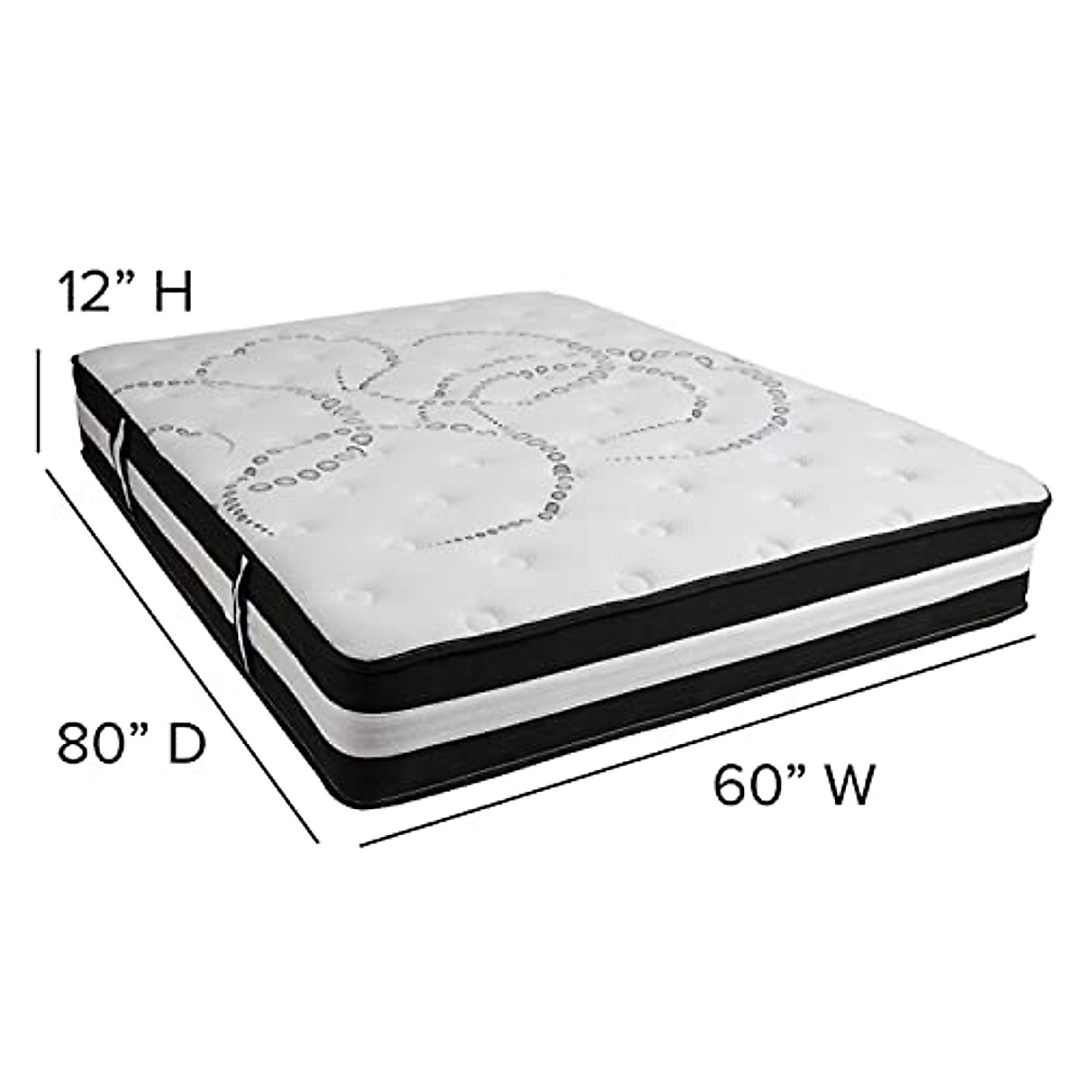 Flash Furniture Capri Comfortable Sleep Queen 12 Inch CertiPUR-US Certified Foam Pocket Spring Mattress & 2 inch Gel Memory Foam Topper Bundle