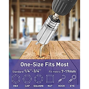 Super Socket for Men as Valentine's Day Gift, Universal Socket Wrench with Multi-Function Power Drill Adapter, Universal Socket Set, Thanksgiving Christmas Gift for Men Husband Dad Boyfriend(7-19mm)