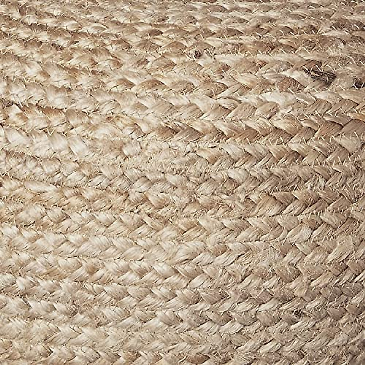 Decor Therapy Round Braided Natural Jute Woven Pouf Ottoman, 19" x 10"
