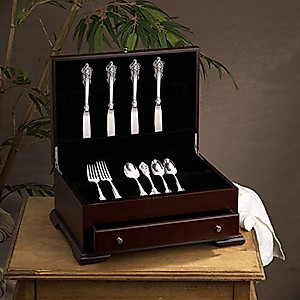 Wallace Dark Walnut Single Drawer Footed Flatware Storage Chest