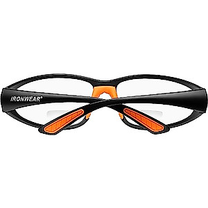 Ironwear Bradford 3030 Series Nylon Protective Safety Glasses with 2.0 Bifocal Lens, Clear Lens, Black Frame (3030-C-2.0), One Size