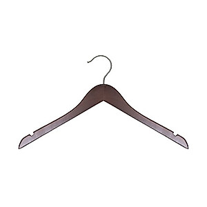 NAHANCO 20317 Wooden Top Hanger, Flat, 17", Low Gloss Mahogany Finish (Pack of 100)