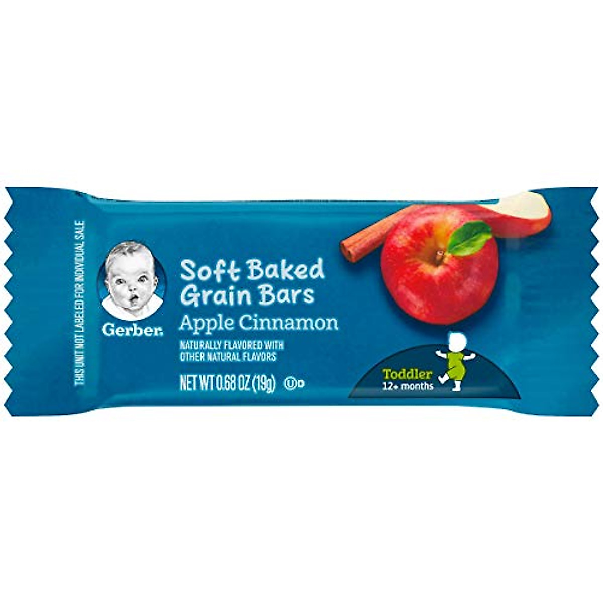 Gerber Soft Baked Grain Bars Variety Pack - 1 Box Apple Cinnamon & 1 Box Strawberry Banana - 8 Individually Wrapped Bars/Box (Pack of 2 Boxes)
