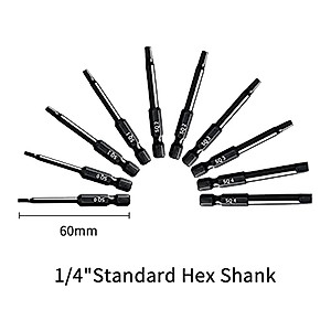 Robertson Square Drill Bit Set (10 Pack - 2.3" Long Magnetic Heads) Square Screwdriver Bit Sizes #0, 1, 2, 3, and #4 (2 of Each Size)