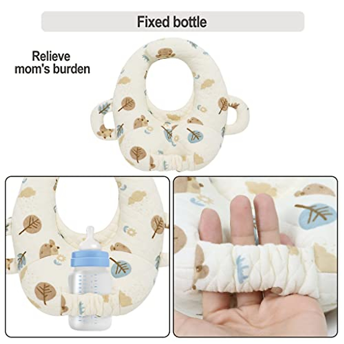 vocheer Baby Bottle Holder, Portable Support Pillow for Newborns, Baby Breastfeeding Pad，Bottle Support Cushion, Leaf