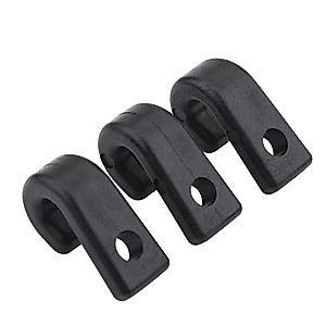 POCREATION Lashing Hook, 25 pcs J Hook Kayak Bungee Cord Black Nylon Lashing Hook for Canoe Boat Accessory