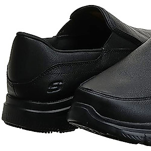 Skechers Men's Bronwood Food Service Shoe, Black Leather, 13
