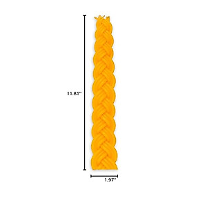 OHR CANDLES Braided Beeswax Havdalah Candle - Pure Bees Wax Shabbat Candle - Shabbat Judaica Gift - Flat Braid- 3-Pack