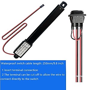 URANT Mini 12V 4"Stroke Electric Linear Actuator, 60N(13.4Lbs),Speed 15mm/s Linear Motion Actuator, Waterproof Linear Actuator with Waterproof Switch and Bracket,for Window Ppener,Robot (100mm)
