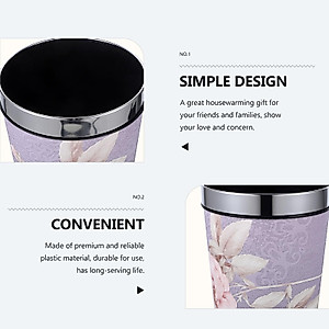 Kisangel Trash Can Retro Style Decorative Trash Can 5L Waste Paper Basket with Pressing Ring Flower Print Paper Bucket Garbage Can Waste Basket for Home Office Multi- Function Waste Bin
