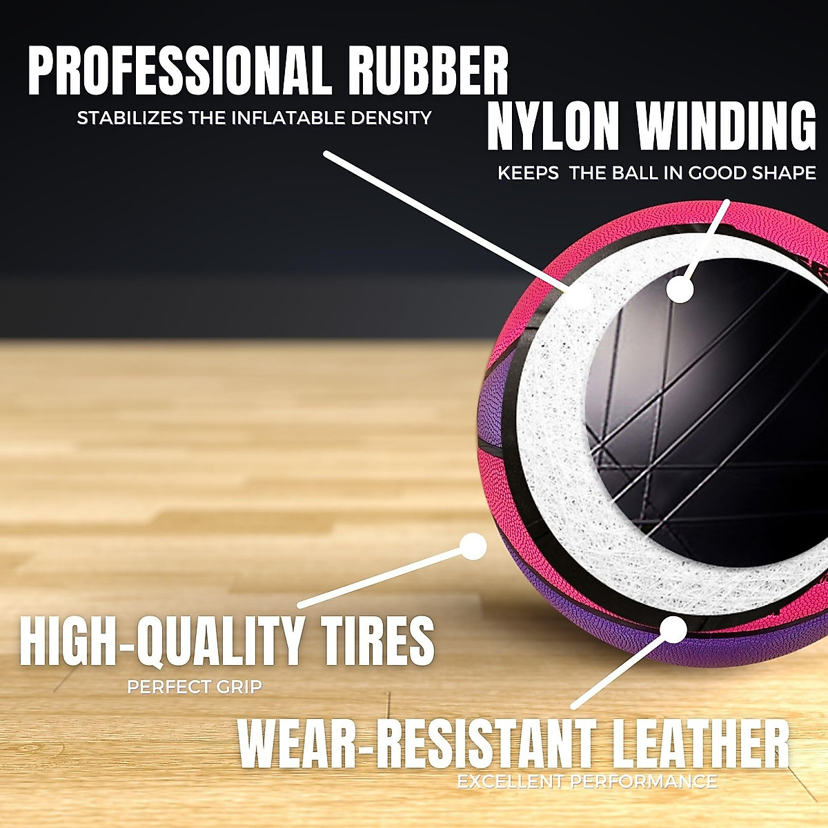 CybGene Engraved Basketball for Daughter, to My Daughter Basketball from Mom, Personalized Engraved Basketball with Warm Message to Daughter, Birthday Day Gifts for Daugther