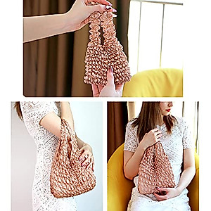 Oaiyeie 3PCS Magic Stretch Bag Pleated Bag,Portable Foldable Handheld Pleated Bag, Reusable Grocery Bags (3PCS-A)