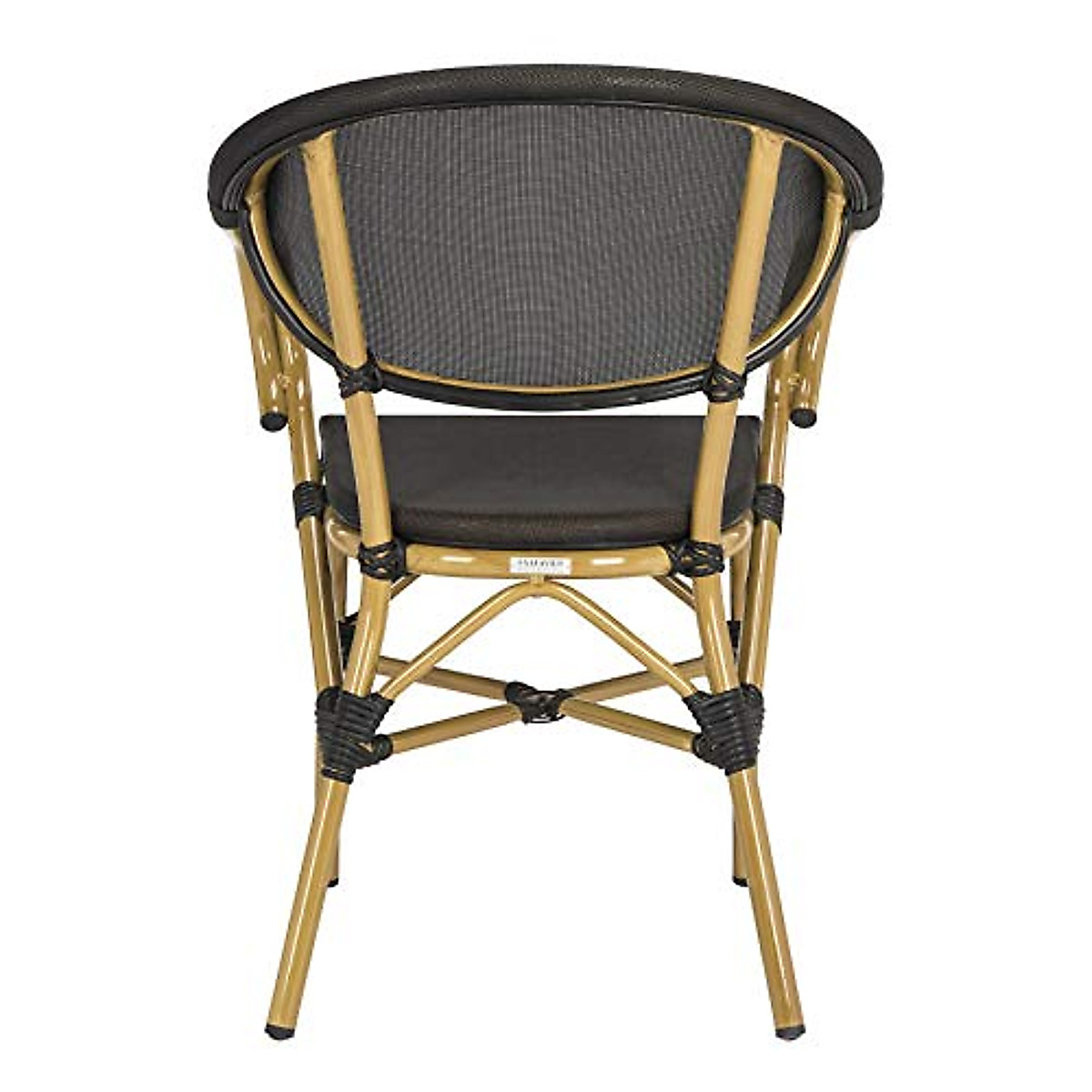 Safavieh PAT4015A-SET2 Outdoor Collection Burke Black Stacking Arm Chair