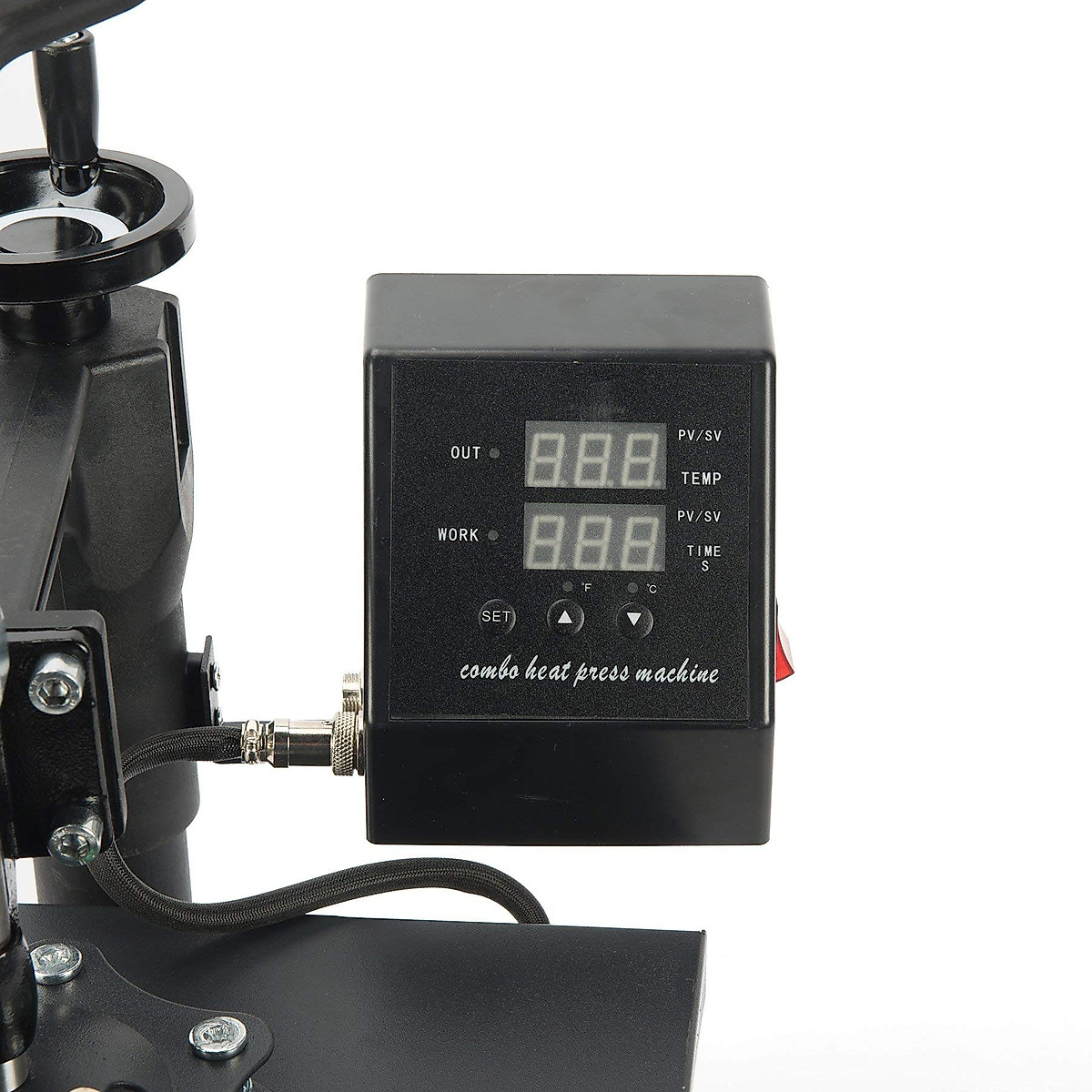 Hihone 5 in 1 Heat Press Machine, 12 x 10 inches Digital Sublimation 360 Degree Swivel Professional Heat Transfer for T-Shirt, Hat, Bag and Mug