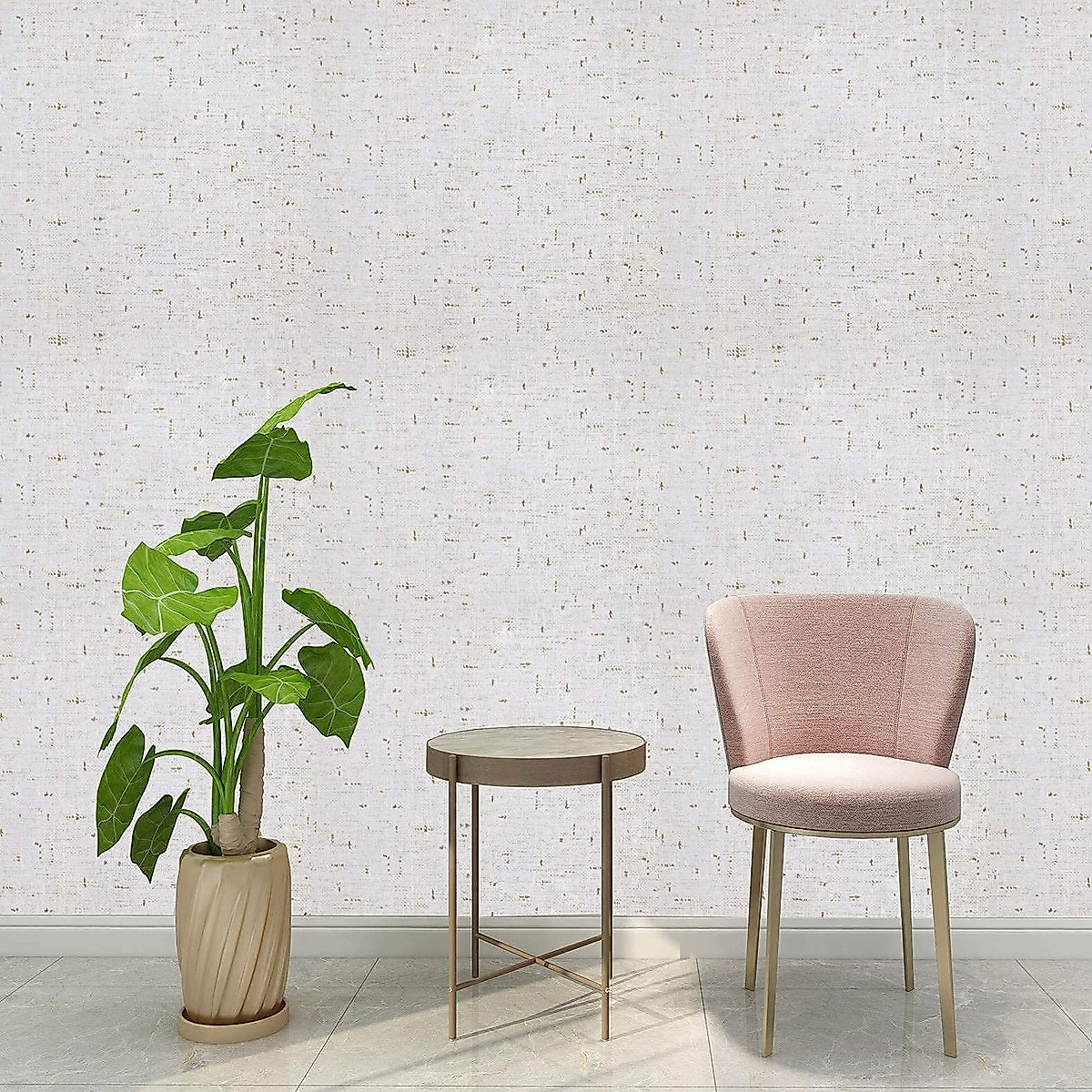 Dimoon Wallpaper 17.7’’ x 78.7’’ White Thicken Contact Paper Milky Grasscloth Removable White Peel and Stick Wallpaper Texture Film Self Adhesive Decorative Shelf Drawer Liner Roll