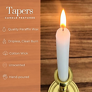 Simply Soson 7 inch White Taper Candles, Set of 45 Candle Sticks Bulk, Dinner Candlesticks Bulk, No Drip Candlesticks, Household Candles, Unscented Bulk Candlesticks, for Wedding, Spa, Restaurant