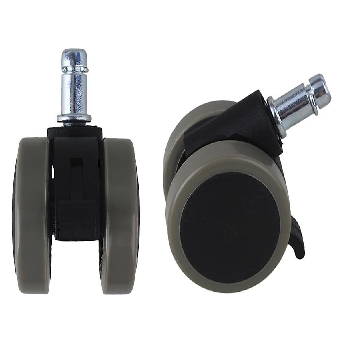 Casters Swivel casters Heavy Duty 5 Pack PU Casters Wheel Set 2 Inch Office Chair Swivel Casters, Wheels Grip Ring Stem with Brake for Workbench