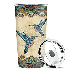 winorax Hummingbird Tumbler 20oz Stainless Steel Insulated Coffee Travel Mug Cup Tumblers with Lid Gift For Women Lady Girl Birthday Christmas Presents