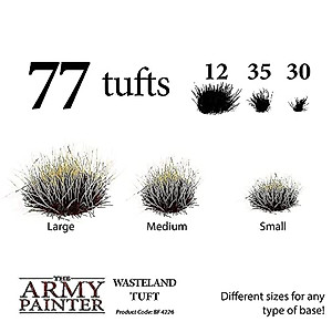 The Army Painter - Battlefield Tufts - Wasteland Tuft Bundle with Woodland Tuft and Swamp Tuft - Terrain Model Kit for Miniature Bases and Dioramas - 77 Pcs 3, Sizes