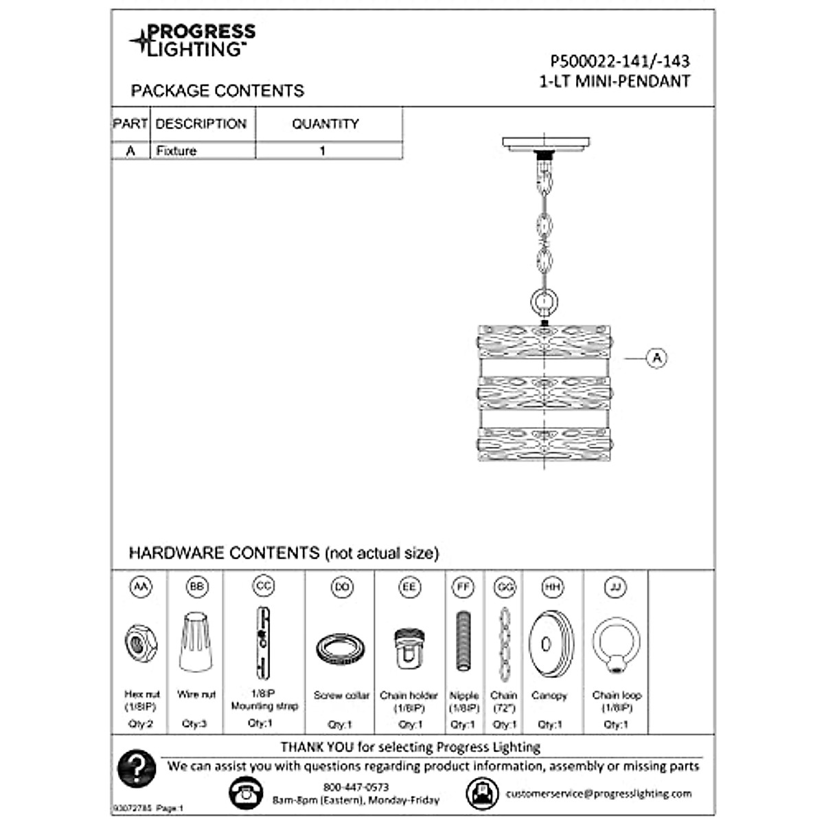 Gulliver Collection 1-Light Coastal Pendant Light Galvanized
