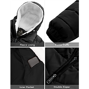 wantdo Women's Hooded Winter Coat Windproof Puffer Jacket with Hood Black Medium