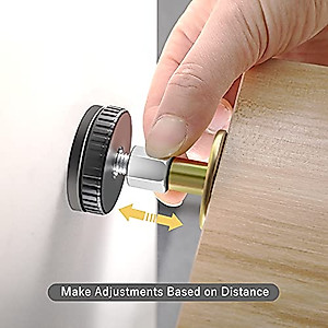 Tiilan Headboard Stoppers for Wall, Adjustable Threaded Bed Frame Anti-Shake Tool, Bed Frame Bumper Guards, Stable Tool for Bed, Cabinet, Sofa - Pack of 4 (1.0-3.2 in)