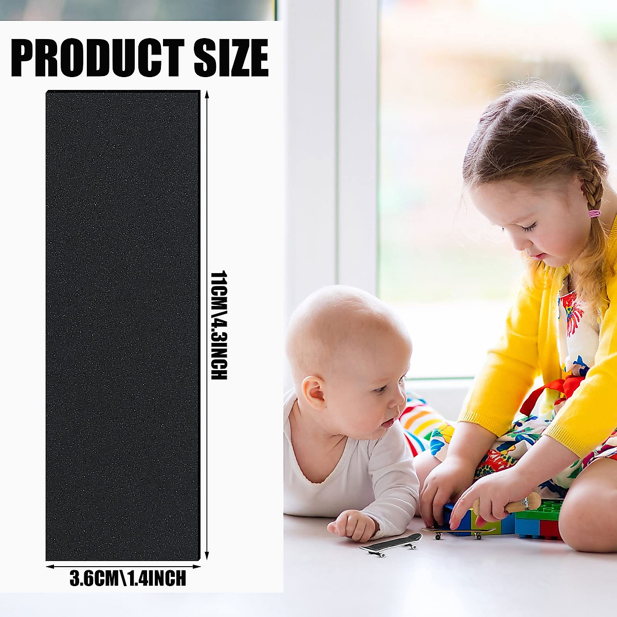 30 Pcs Fingerboard Foam Grip Tape Adhesive Foam Fingerboard Stickers Uncut Foam Tape for Fingerboard Finger Toy Skateboard, 36 x 110 mm