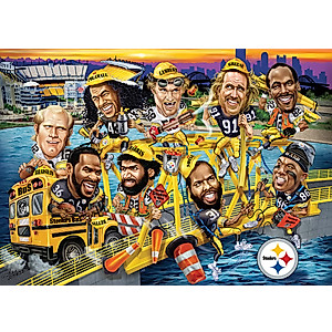Baby Fanatic MasterPieces 500 Piece Sports Jigsaw Puzzle for Adults - NFL Pittsburgh Steelers All-Time Greats - 15x21