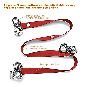 TIOVETY 2 Pack Dog Doorbells for Potty Training, 7 Extra Large Loud 1.4 Door Bells, Durable Adjustable Strap Potty Bells for Dog Knob, Housebreaking, Ring to Go Outside Puppy Pet Supplies