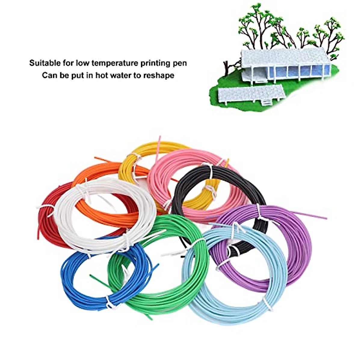 3D Pen PCL Consumables, Bright 1.75mm Low Temperature 3D Pen PCL Filament Refill Easy Usage for Replacement