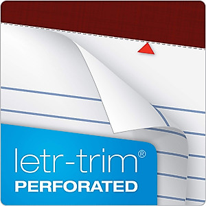 TOPS Docket Gold Writing Pads, 8-1/2 x 11-3/4, Legal Rule, White Paper, 50 Sheets, 12 Pack (63960)