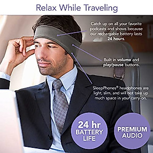 SleepPhones Wireless Sleep Headphones by AcousticSheep V8 | 24-Hour Battery | Original and Most Comfortable Bluetooth Headphones for Sleeping (Medium, Midnight Black Fleece)