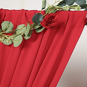 SHERWAY 9.5 Feet x 10 Feet Red Photography Backdrop Drapes, Smooth Polyester Window Curtain for Wedding Ceremony Party Decoration (10% Transparency)