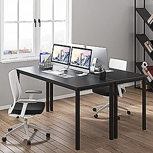 sogesfurniture 62.9 inches Office Desk Computer Desk Gaming Desk Computer Table Sturdy Writing Workstation for Home Office, Black