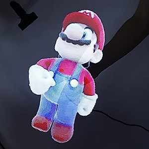 3D Hologram Fan, Advertising Display with 224 LED Light Beads, LED 3D Advertising Projector for Business Store Shop Bar (Black)