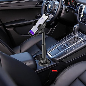 Outsolidep Cup Holder Phone Mount for Car, Universal Cupholder Cradle Cup Phone Holder for Car Truck with Adjustable Height, Expandable Base and 360° Rotation, Compatible with iPhones, Andriod Phones