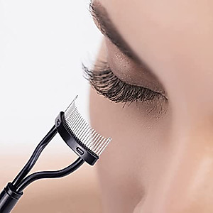 Eyelash Comb Eyebrow Brush MSQ Eyelash Separator Mascara Applicator Eyelash Definer With Comb Cover Arc Designed Cosmetic Brushes Tool Black (1PCS)