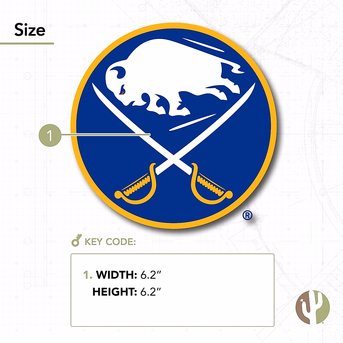 Desert Cactus Buffalo Sabres Team NHL National Hockey League Sticker Vinyl Decal Laptop Water Bottle Car Scrapbook (Individual A)