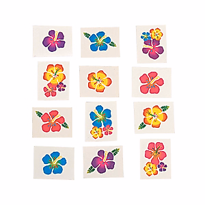Fun Express Hibiscus Glitter Tattoos (Package of 36)