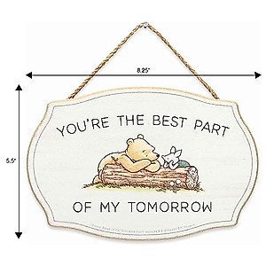 Disney Winnie the Pooh You're the Best Part Hanging Wood Wall Decor - Adorable Winnie the Pooh Sign for Home