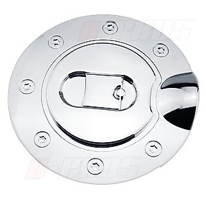 A-PADS (**NOT for replacement click on, Just overlay Stick on) Compatible with Ford Chrome Gas Door Cover for 2004 05 06 07 2008 Ford F150 / F-150 - Chromed Fuel Cap Tank Cover