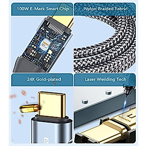 USB-C to USB-C Cable 6.6FT PD 100w MacBook iPad Pro/Air Charger 2 in 1 USB A/C to USB-C Nylon Braid Cord for iPad Pro Air 4 5 Mini 6, Samsung Galaxy S23 S22 S21 S20 S10 Note 20 10 LG Moto Pixel PS5