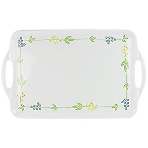 Reston Lloyd Melamine Serving/Ottoman, Rectangular Tray, Secret Garden
