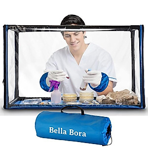 Bella Bora Still Air Box Mycology (Sturdy) Mushroom Grow Box Alt to Laminar Flow Hood Fume Hood for Lab Mycology Supplies by USA Mycologists V2 (Large)
