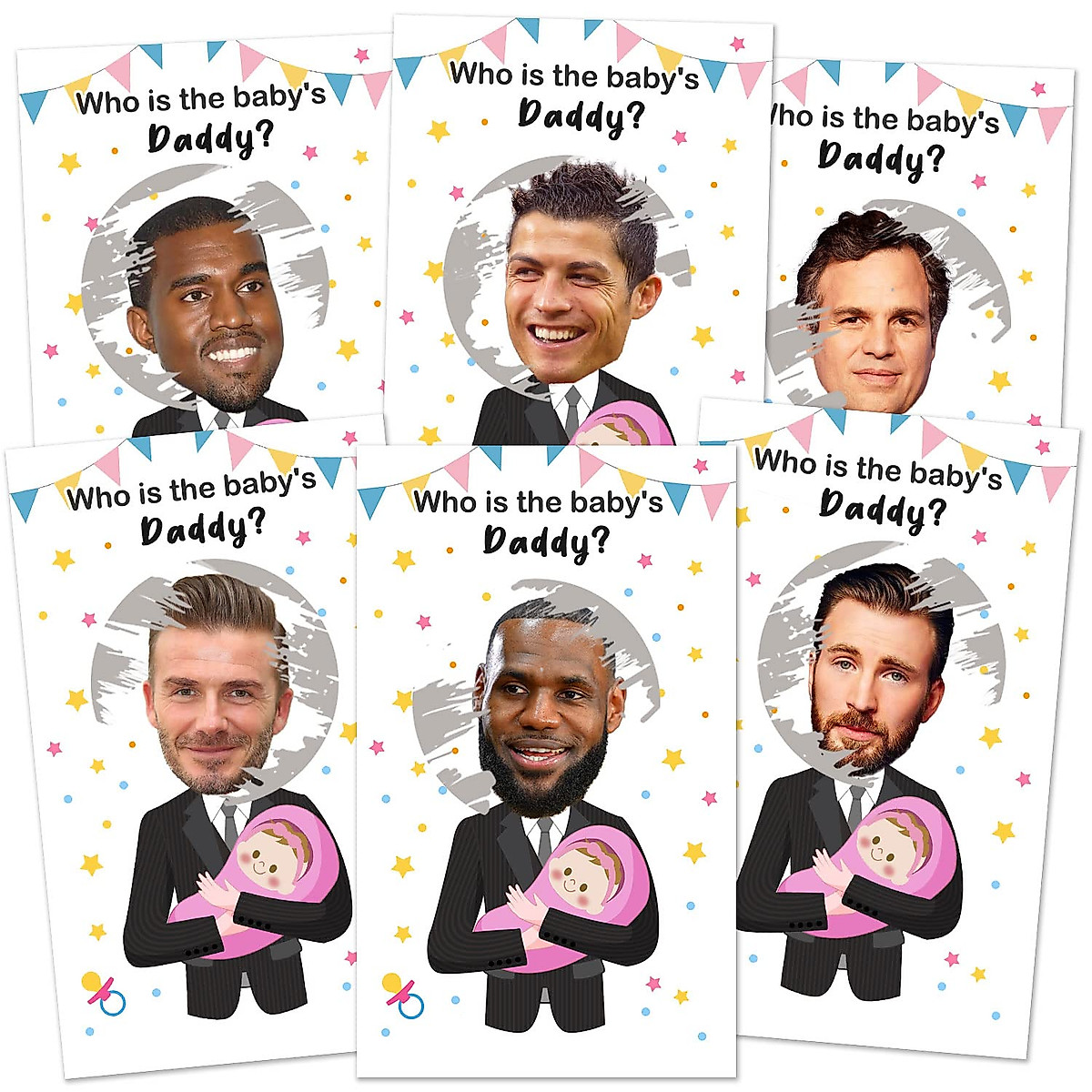 Funny Baby Shower Scratch Off Game Cards, Scratch Off Lottery Ticket Raffle Cards Baby Shower Game, Great Party Icebreak Game Ideas for Baby Shower, who is the baby's daddy, Black Suit, 40 Cards