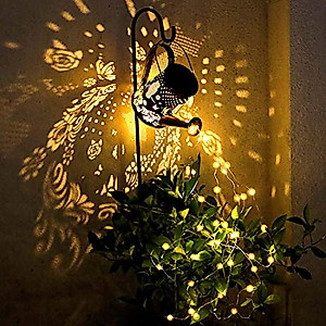 Ostritec Solar Outdoor Watering Can Lights, Waterproof Hanging Solar Lantern, Garden Lights Decoration with Light String, Suitable for Patio Yard Table Path Party RV