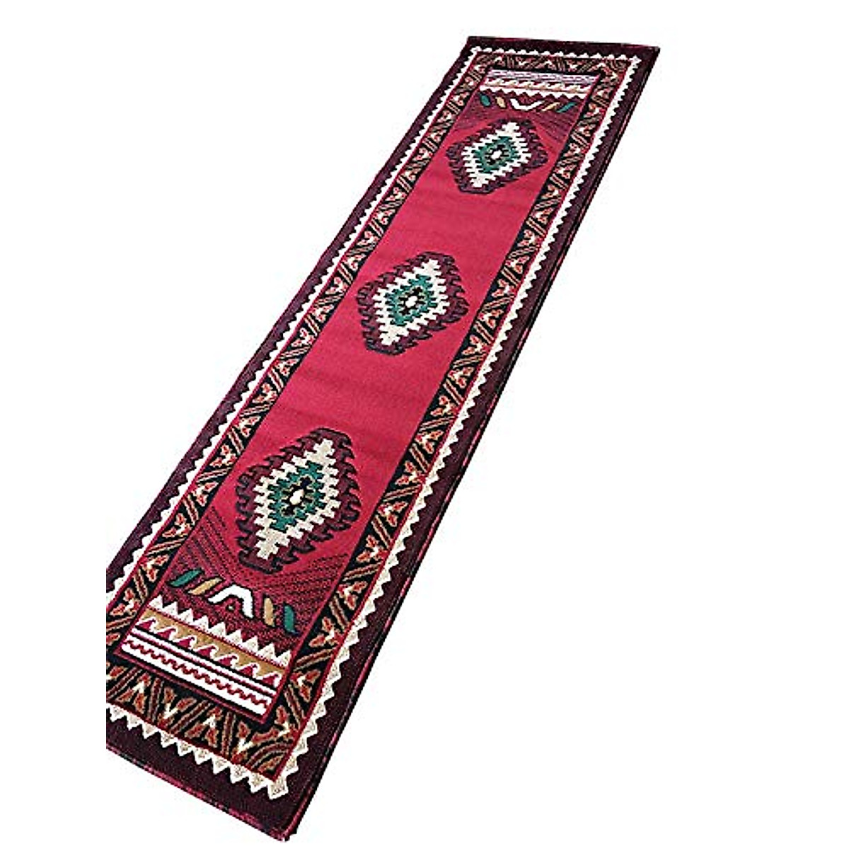 South West Native American Runner Area Rug Red Design D143 (2ft.x7ft.)